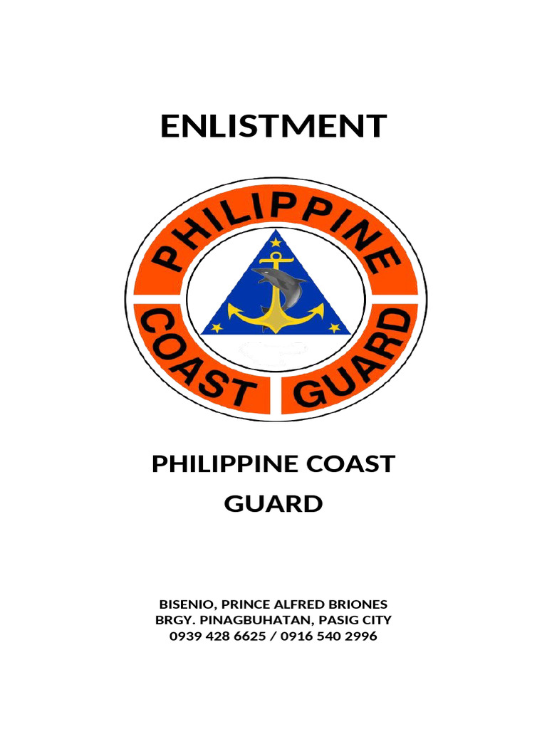 Enlistment: Philippine Coast Guard | PDF
