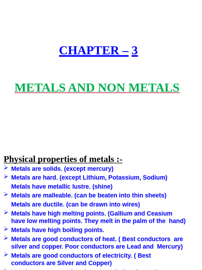 Metal and Non Metal 10 | PDF