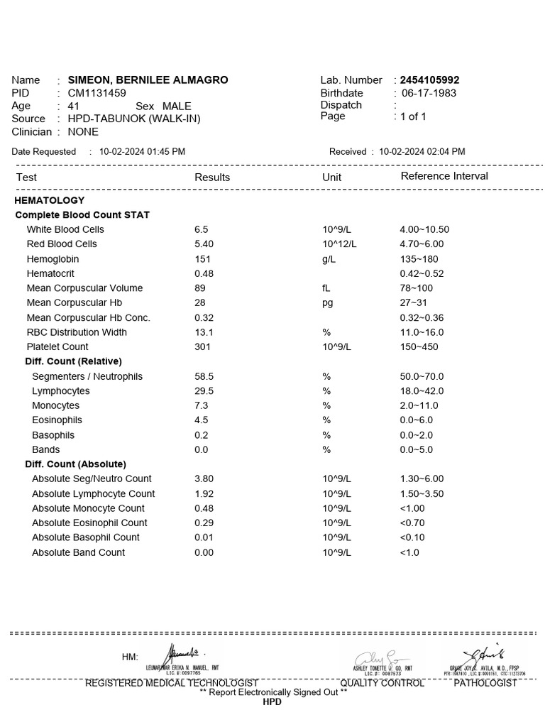 October 2 CBC | PDF | Immunology | Tissue (Biology)
