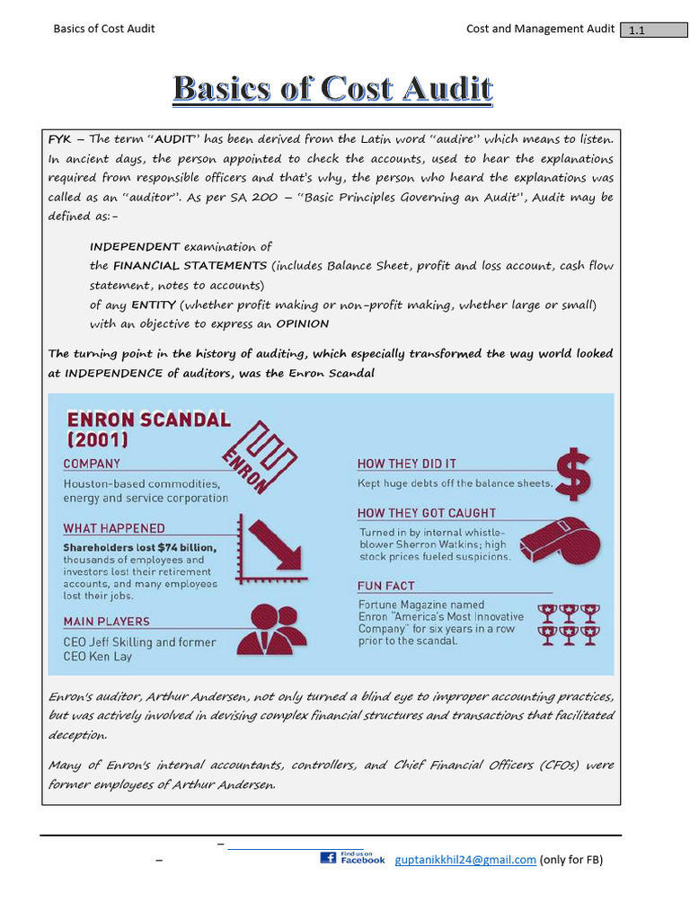 Basics of Cost Audit | PDF