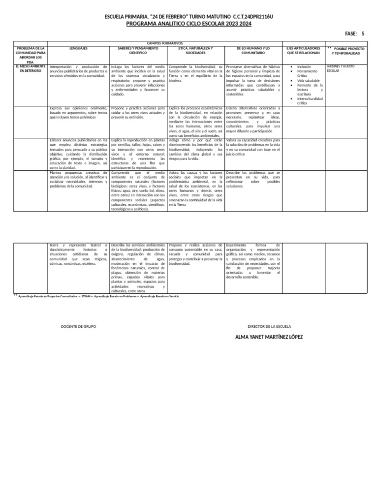 2116U. NVO FORMATO Plan Analit | PDF
