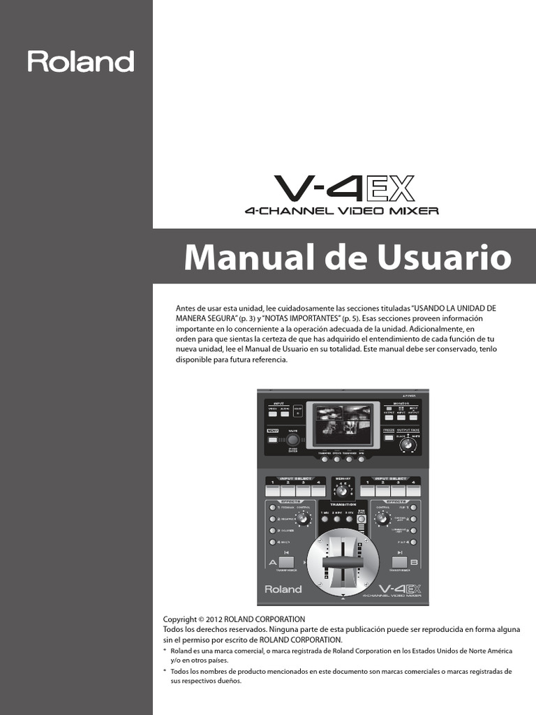 Roland V 4EX Manual Del Usuario | PDF