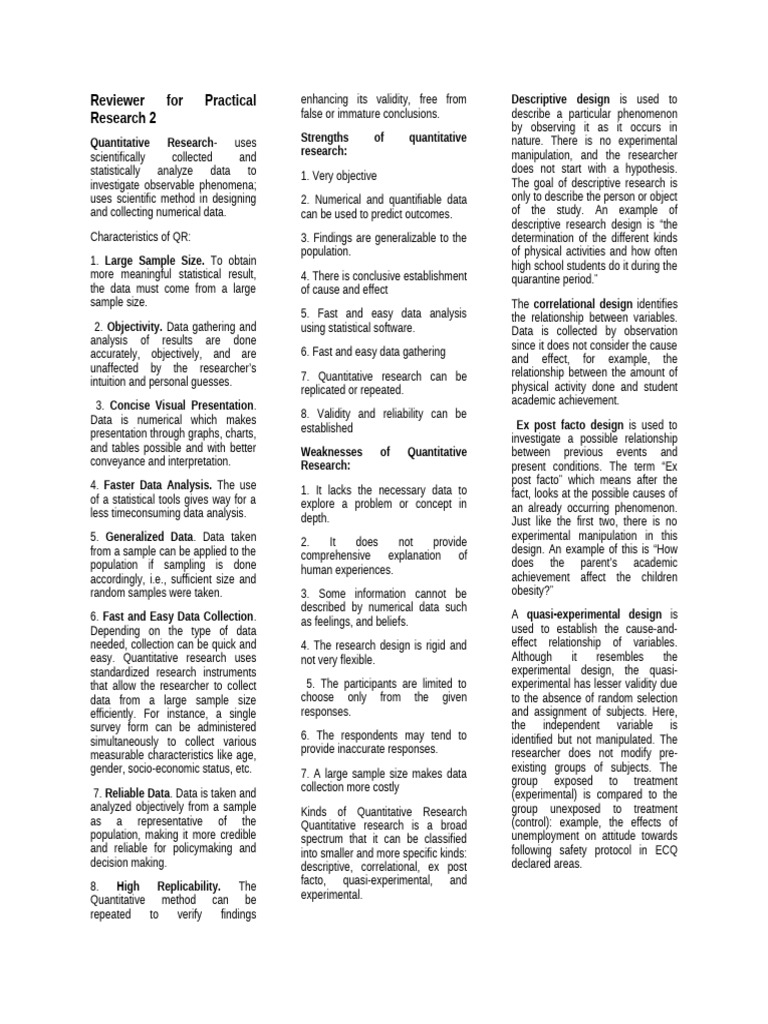 1st Quarter Reviewer PR2 | PDF | Level Of Measurement | Computers