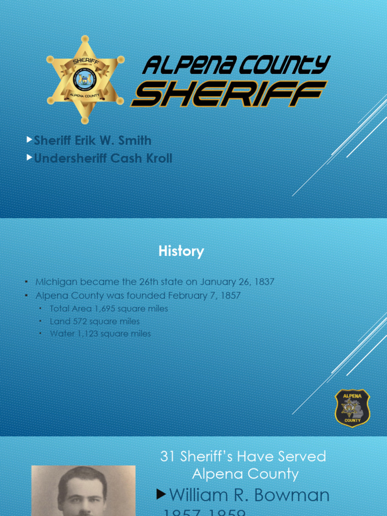 Alpena County Sheriff's Office Presentation | PDF | Sheriffs In The ...