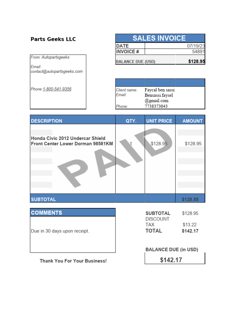 Sales Invoice # 54891 (1) | PDF