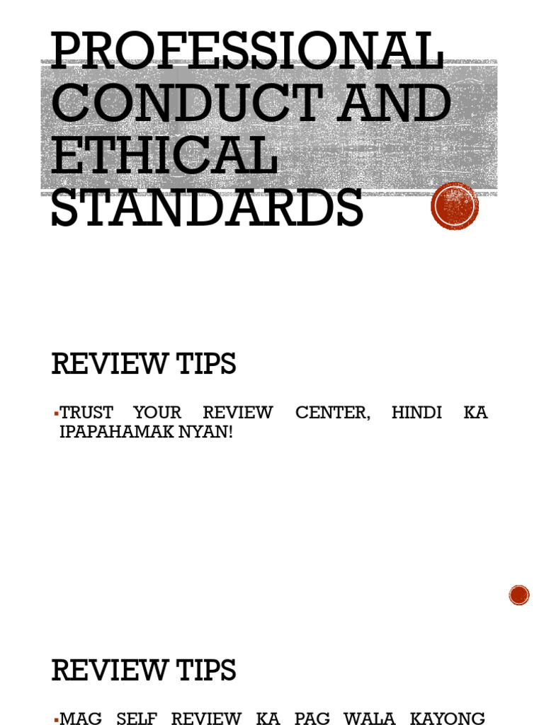 Professional Conduct and Ethical Standards | PDF