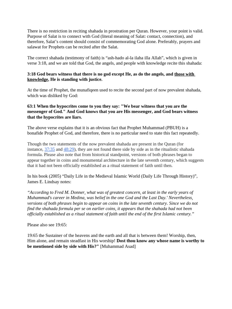 Shahada Issue | PDF