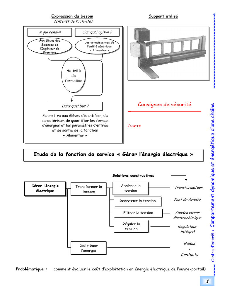 Etude de La Fonction de Service Gérer L'énergie Électrique | PDF