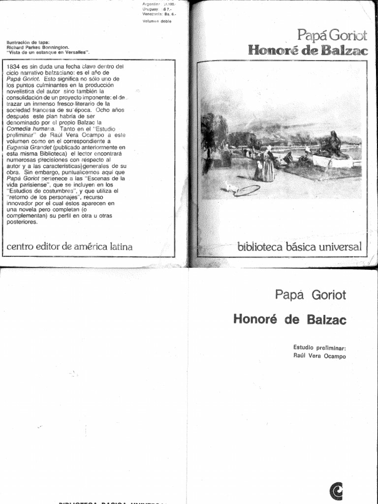 Honoré de Balzac- Papá Goriot | PDF