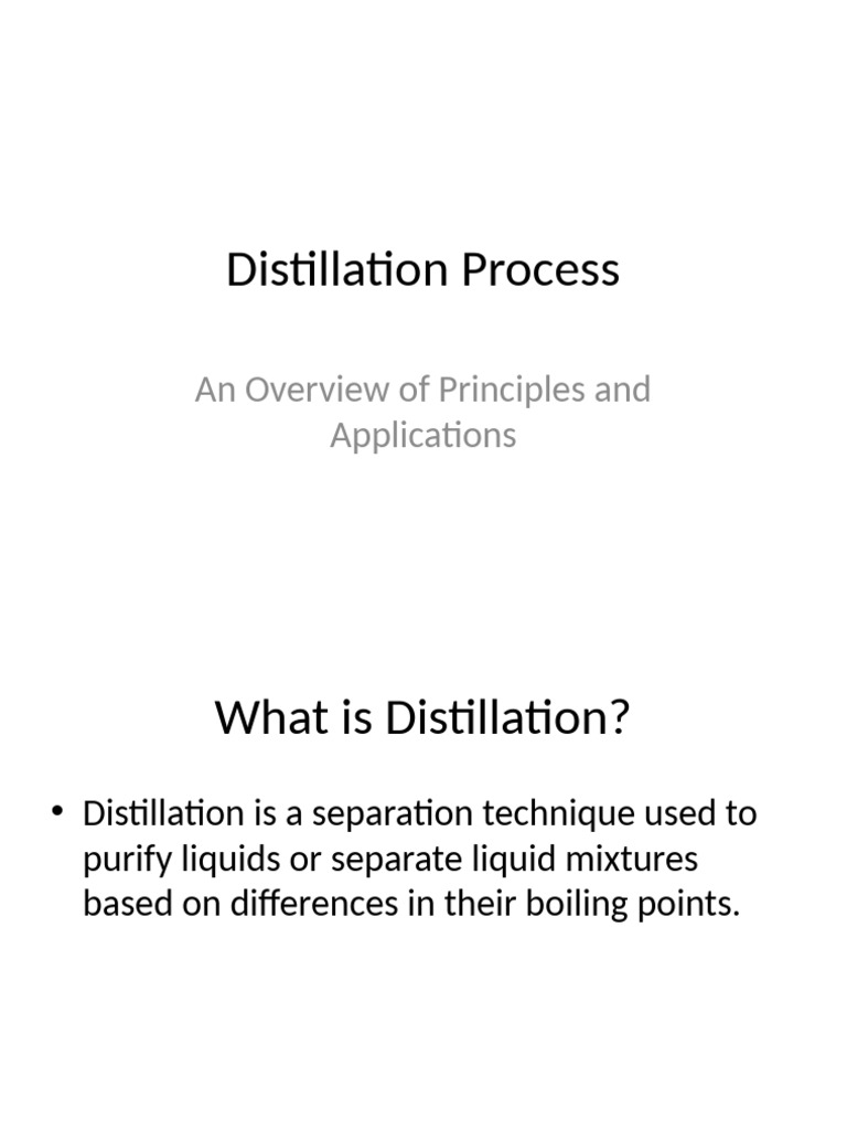Distillation Presentation With Objective | PDF