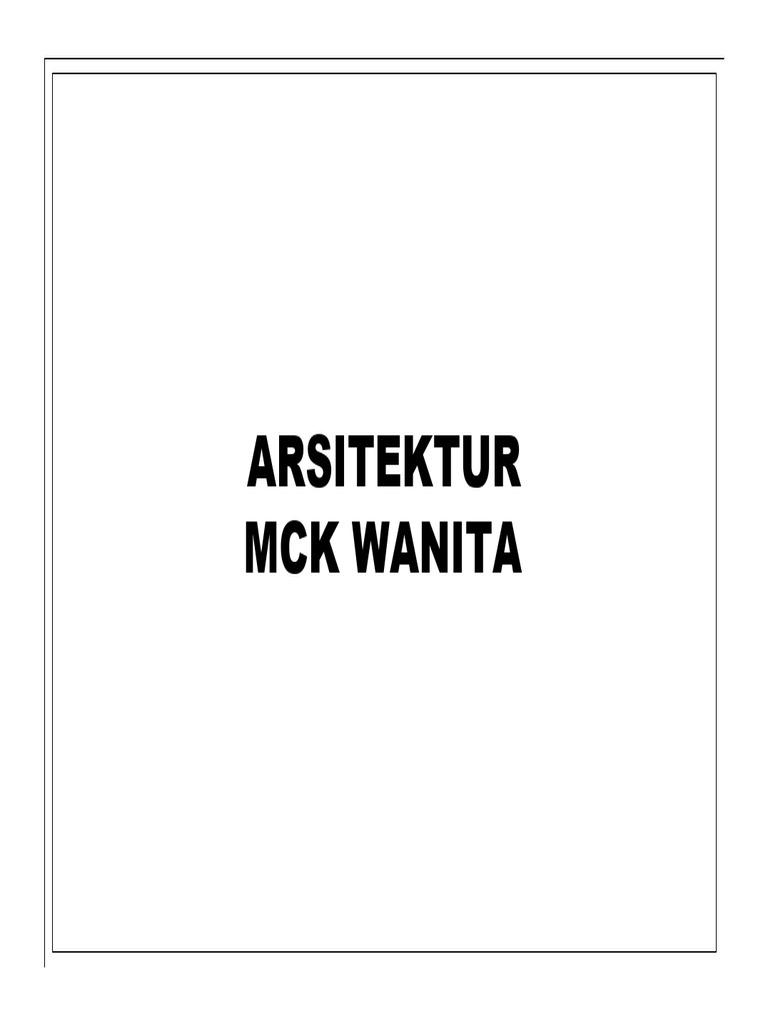 Arsitektur MCK Wanita | PDF