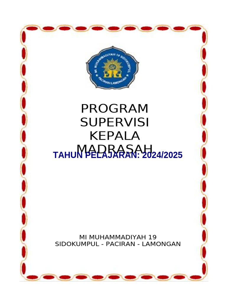 Program Supervisi Mim 19 Tp. 2024-2025 | PDF