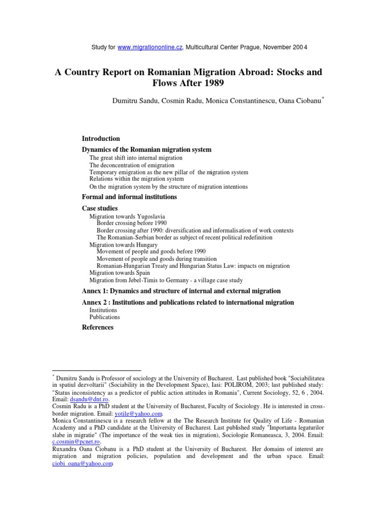 Romanian Migration Abroad | PDF | Hungary | Human Migration