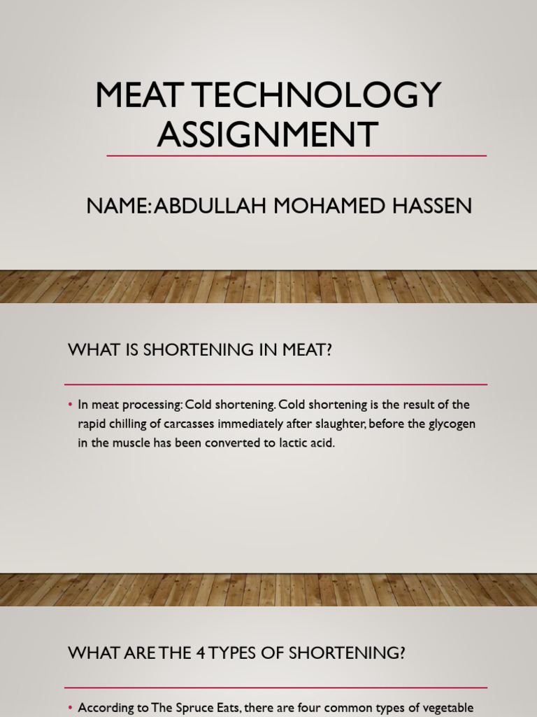 MEAT TECH ASSIGNMENT 1 (1) | PDF