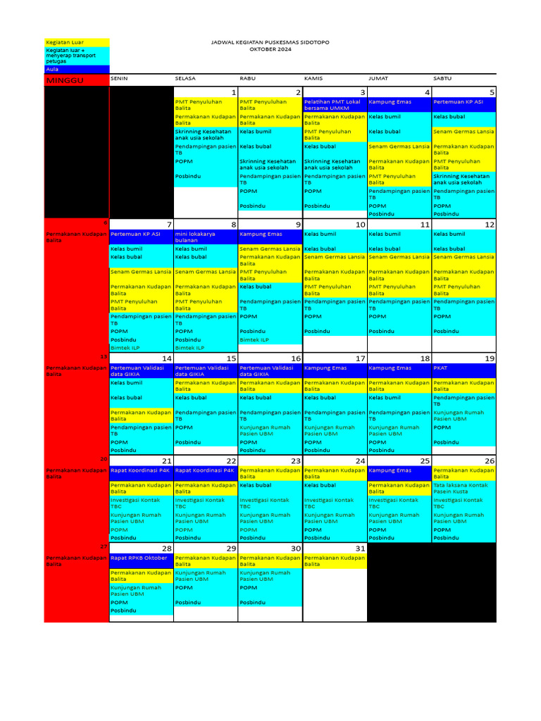 Kalender Kegiatan 2024 - Google Sheets | PDF