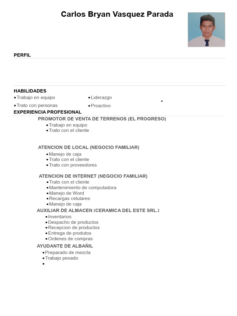 Curriculum Carlos. | PDF