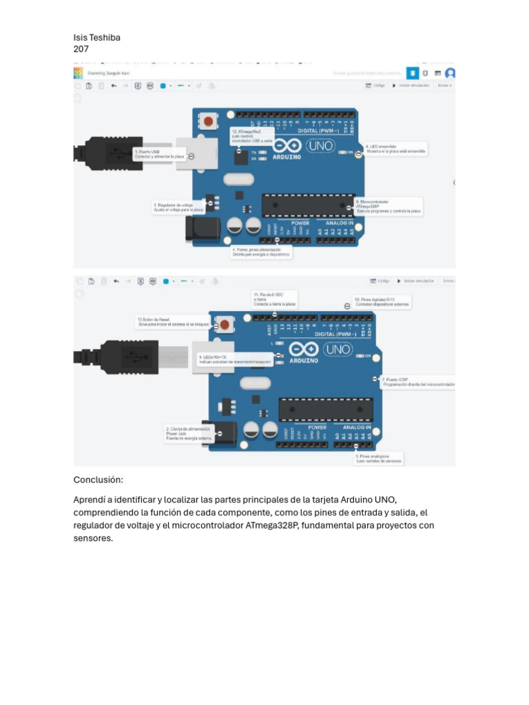 Actividad Identificación de Las Partes de La Tarjeta Arduino UNO | PDF Actividad Identificación de Las Partes de La Tarjeta Arduino UNO | PDF