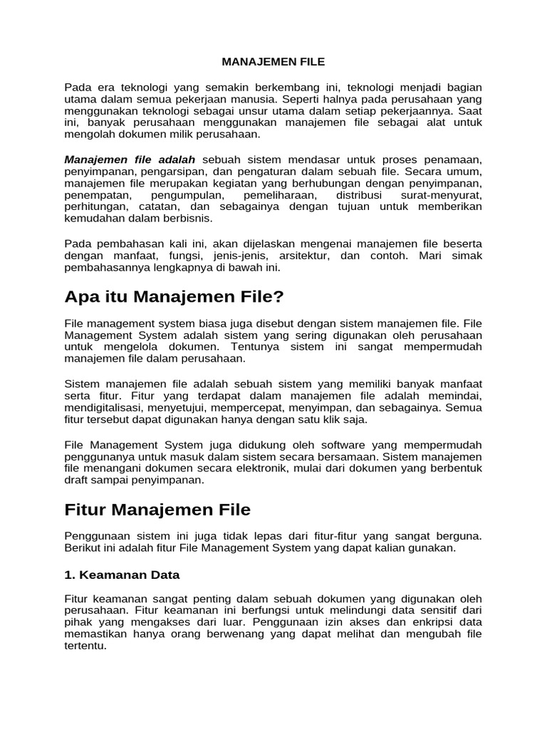 Manajemen File | PDF