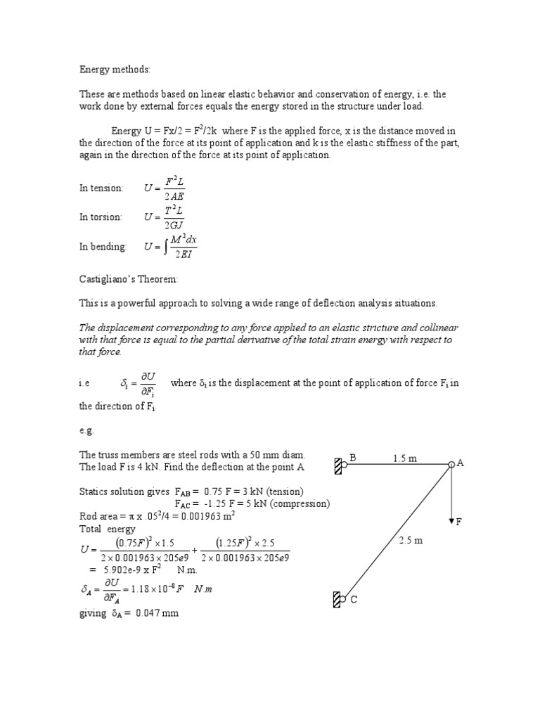 Energy Methods | PDF | Bending | Stress (Mechanics)