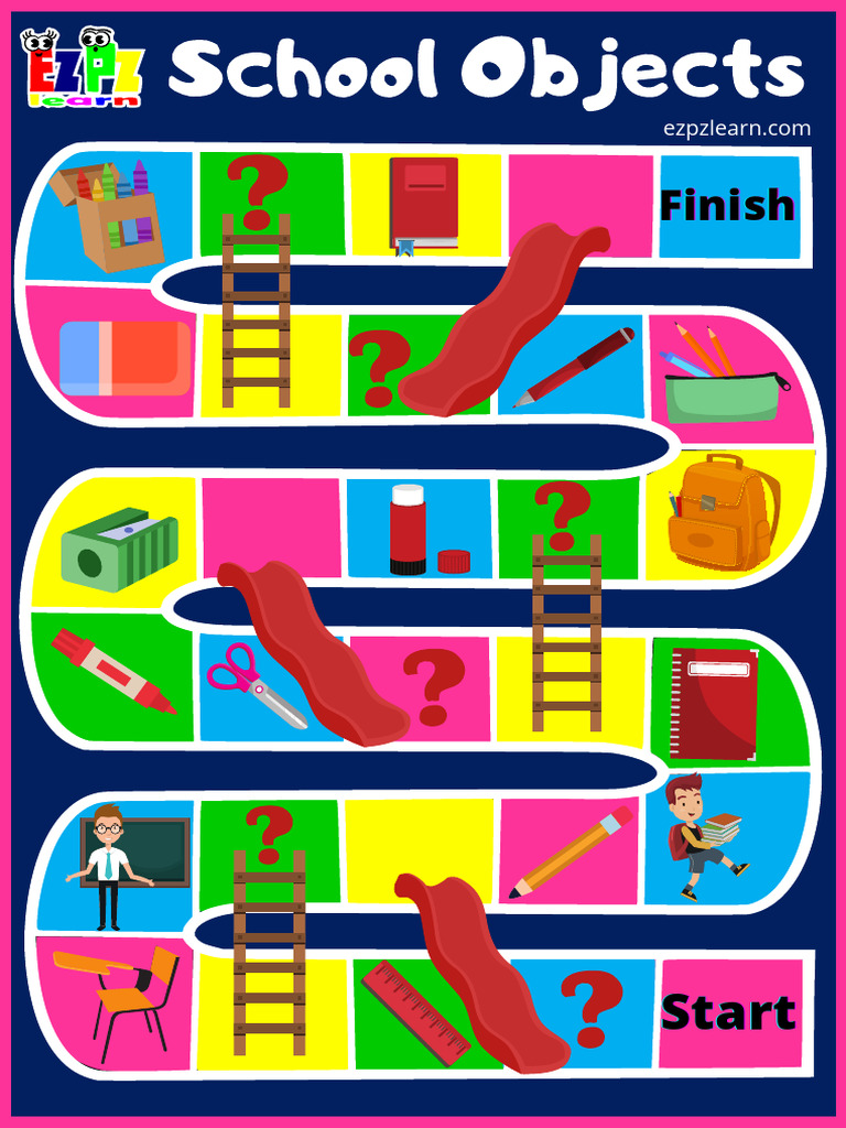 Classroom Objects Slides and Ladders Game | PDF