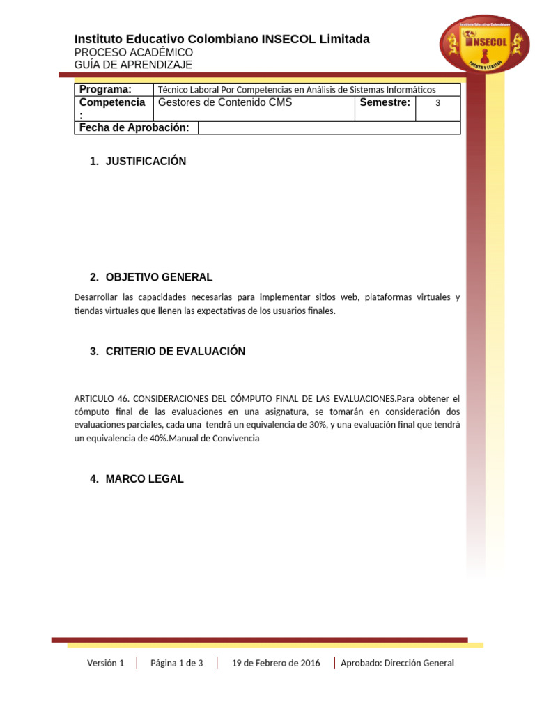 Guia de Aprendizaje Gestores de Contenido | PDF | Red mundial | Internet y web