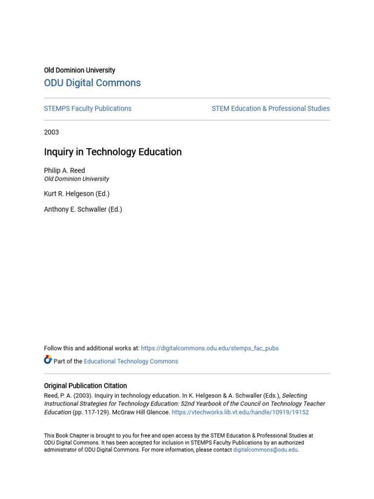 Inquiry in Technology Education | PDF | Inquiry | Learning