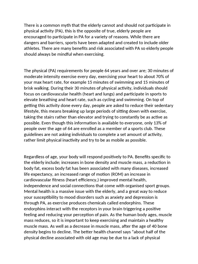 PASS essay - elderly | PDF