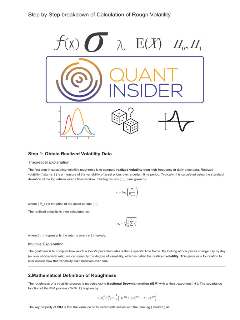Calculation of Rough Volatility 1728067985 | PDF