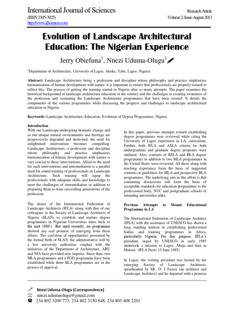Evolution of Landscape Architectural Edu | PDF | Landscape Architecture ...