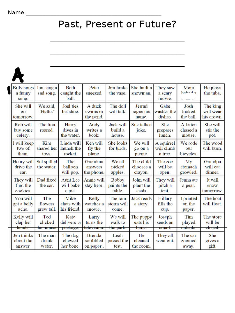 Colour The Verbs | PDF