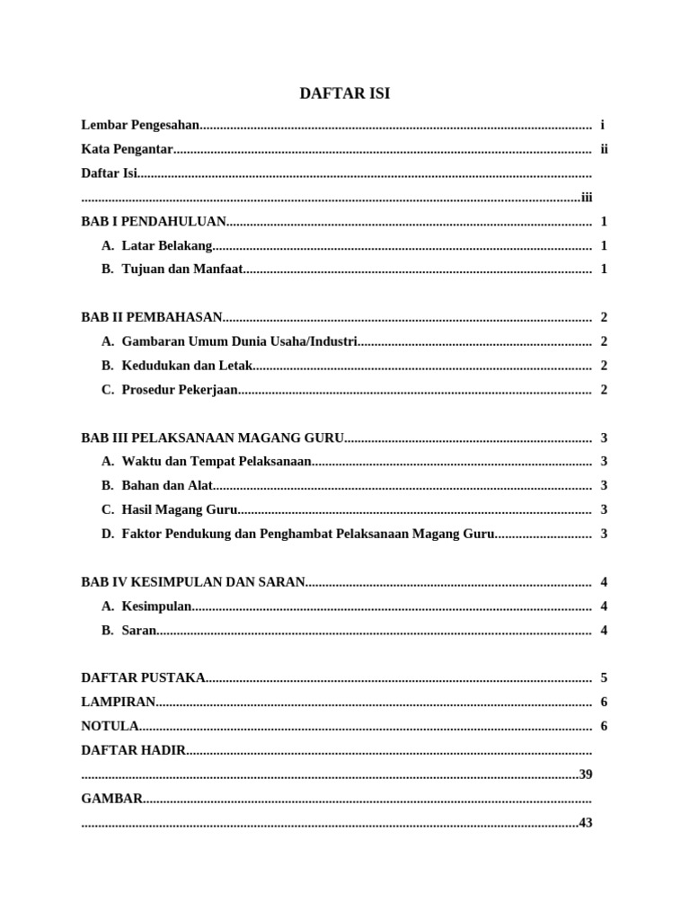 Contoh Laporan Magang Guru | PDF