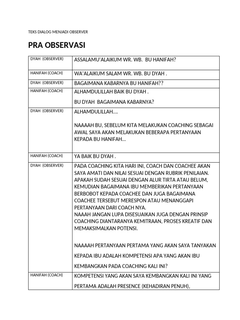 Teks Dialog Observer Dyah | PDF