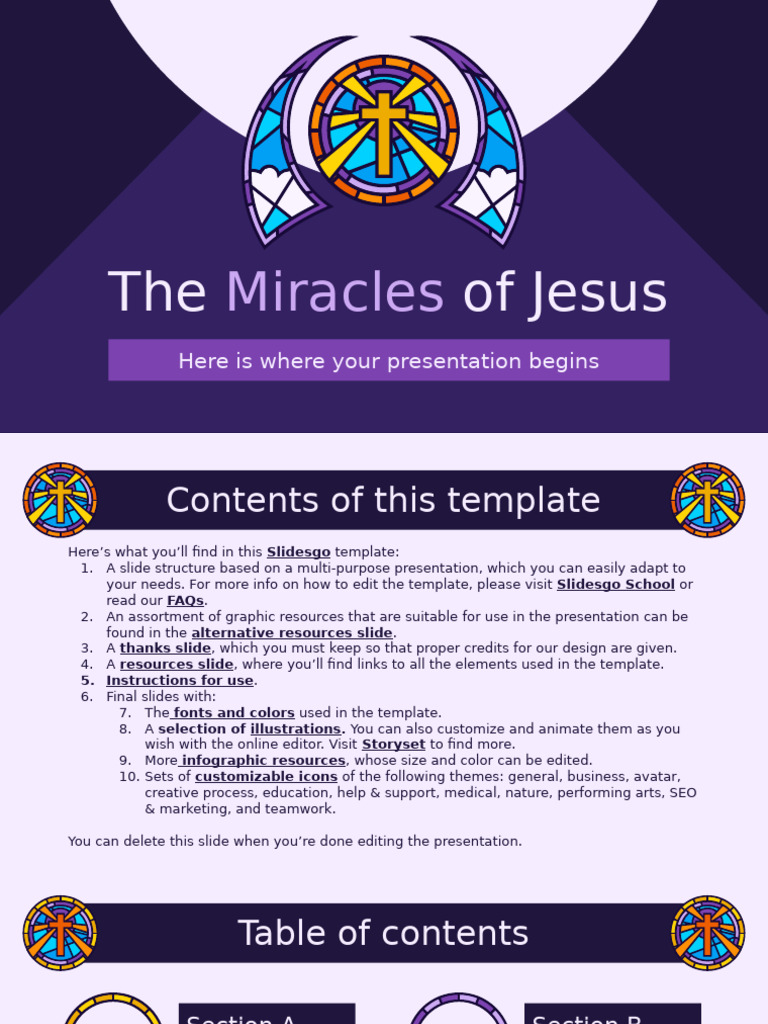 The Miracles of Jesus by Slidesgo | PDF