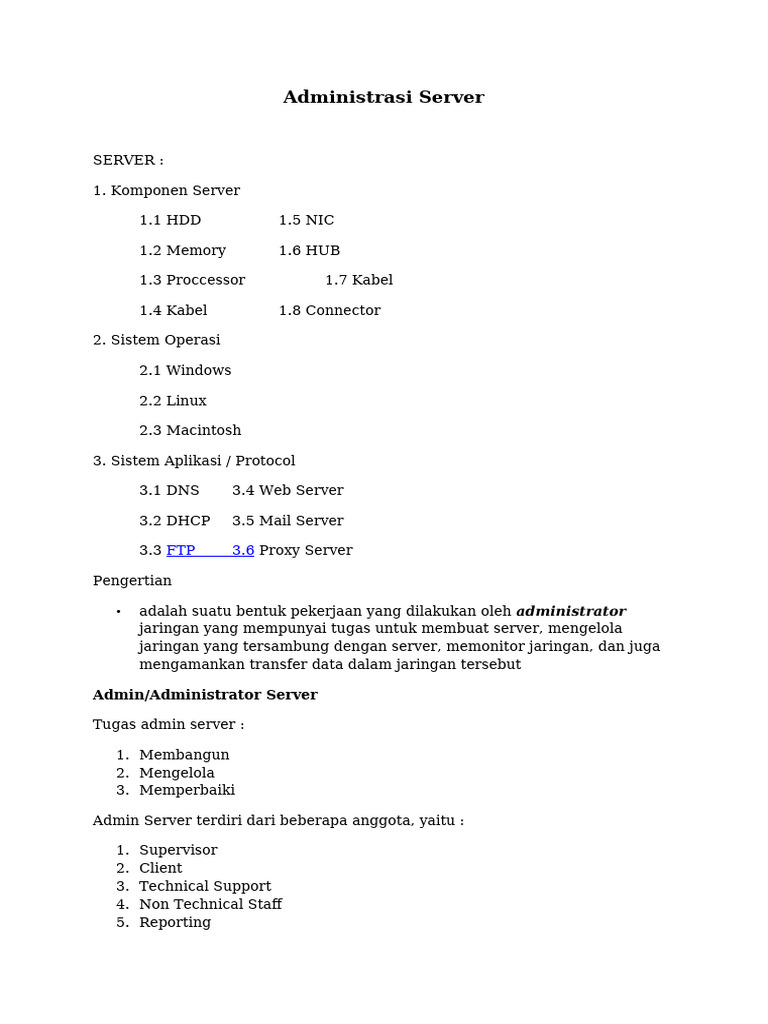 Administrasi Server | PDF