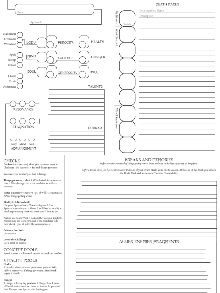 AWS - Character Sheet - A4 - 2PG | PDF