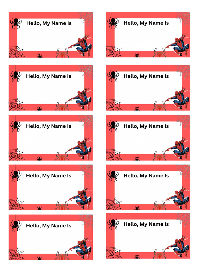 Sticker Name Tags | PDF