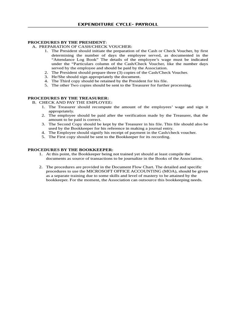 Narrative Procedures EC Payroll | PDF