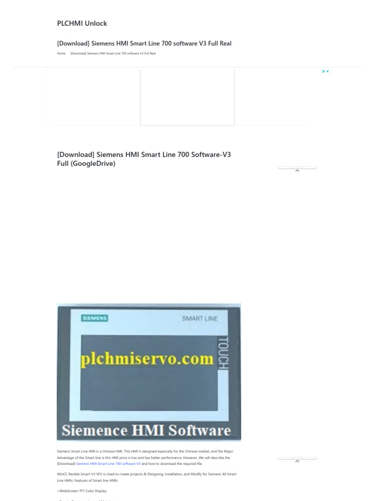 Siemens HMI Smart Line 700 Software V3 | PDF
