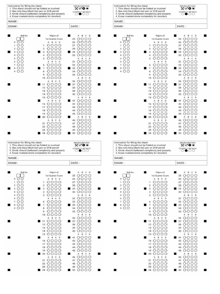 Answer Sheet | PDF