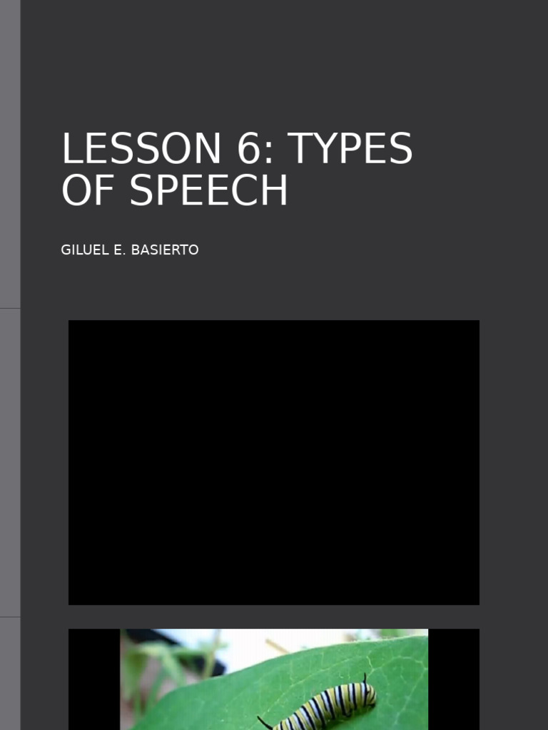Lesson 6-Types of Speech | PDF