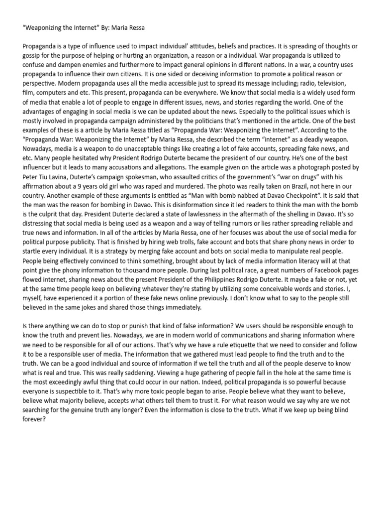 MIL Read and React | PDF | Propaganda | Social Science