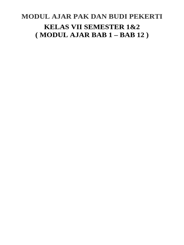 Modul Ajar Pak Dan BP Kelas 7 SMP Panggegean | PDF