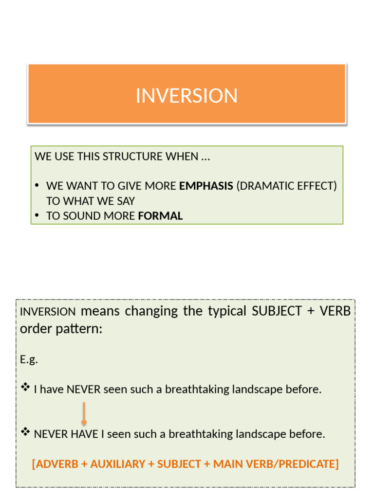 Unit 5B - Inversion | PDF