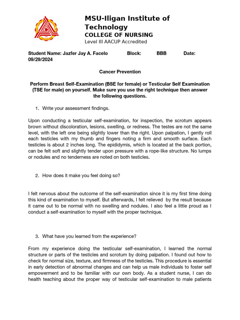 Cancer Prevention BSE TSE | PDF | Cancer | Self-Improvement