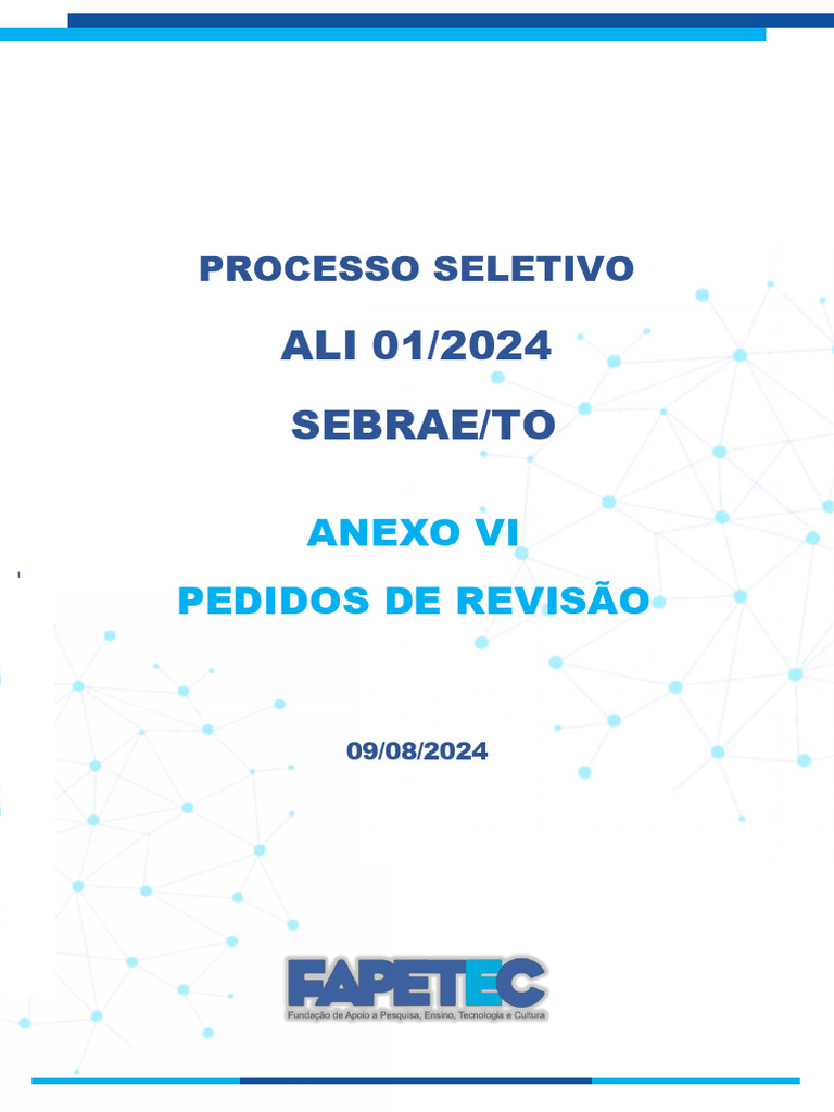 #07 Anexo VI - Pedidos de Revisão - SEBRAE-TO - ALI 01-2024 - VF | PDF