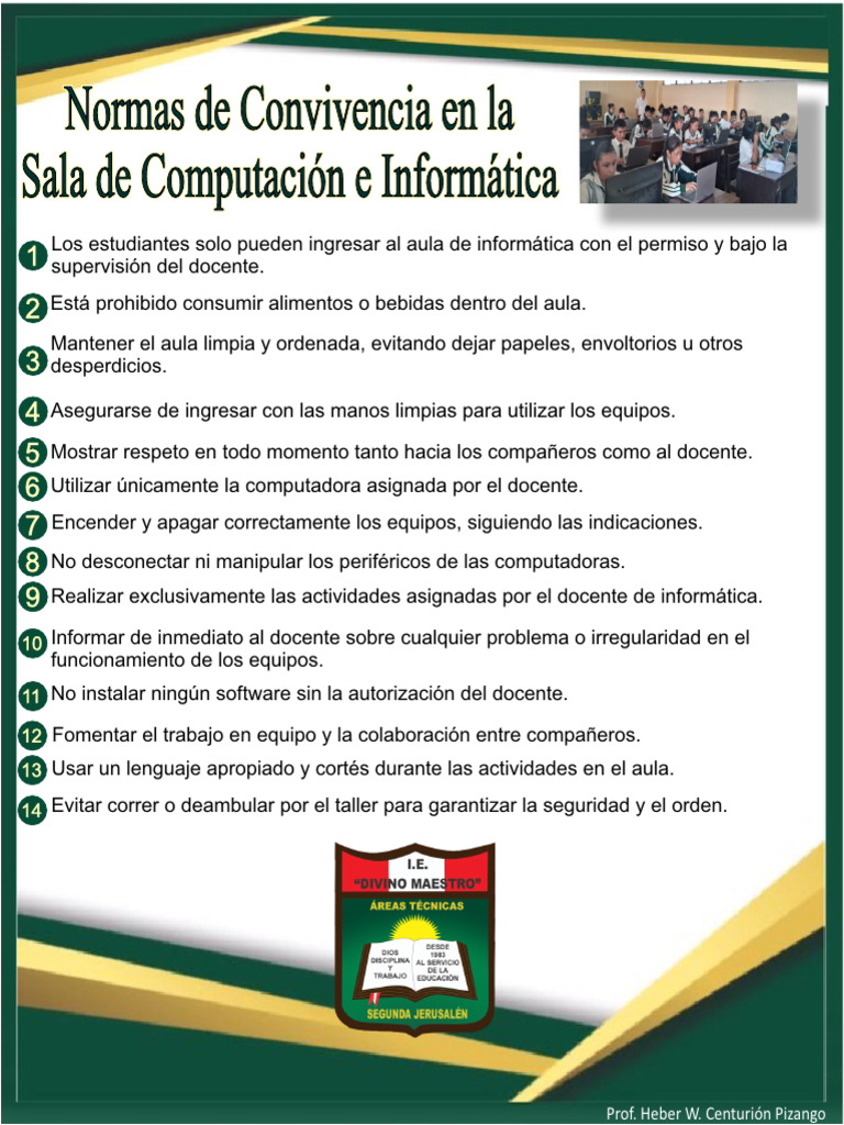 Normas de sala de computo | PDF