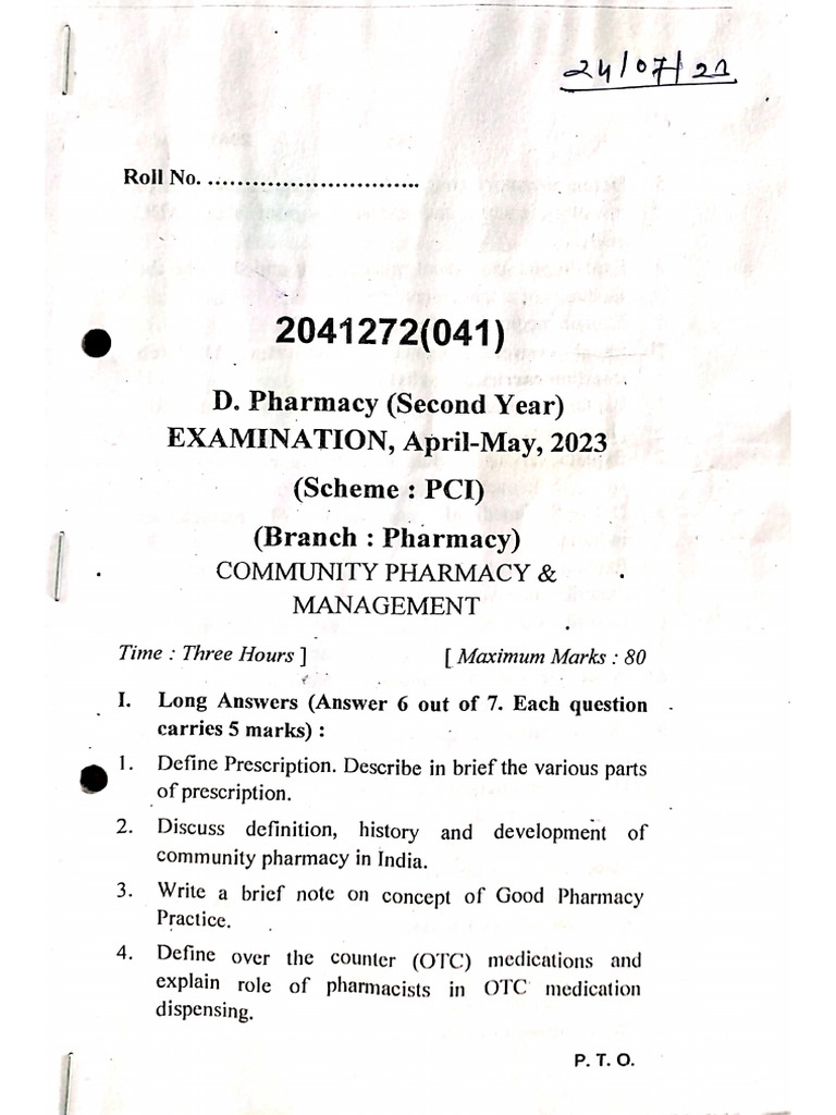 Community Pharmacy& Management 2023 | PDF