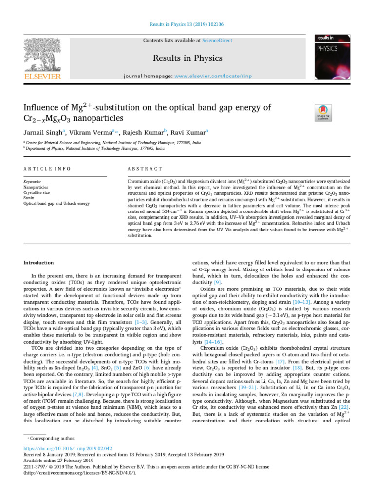 Influence of Mg2 Substitution On The Optical Band Gap Ener - 2019 ...
