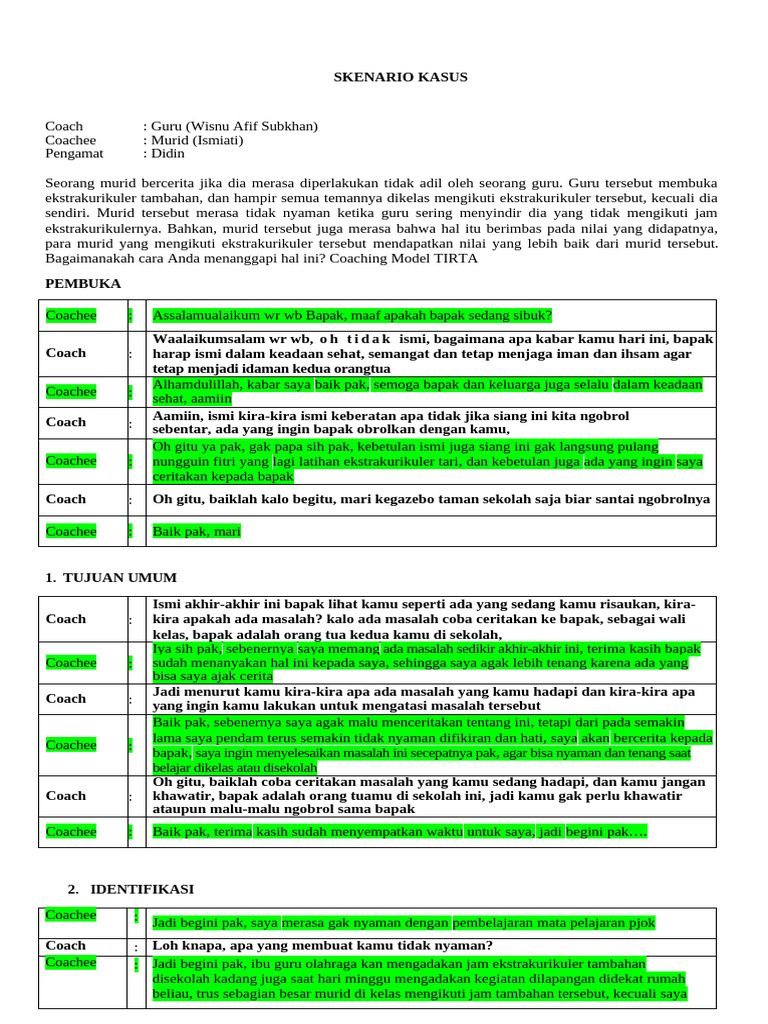 Kasus 2 Coaching Model Tirta | PDF