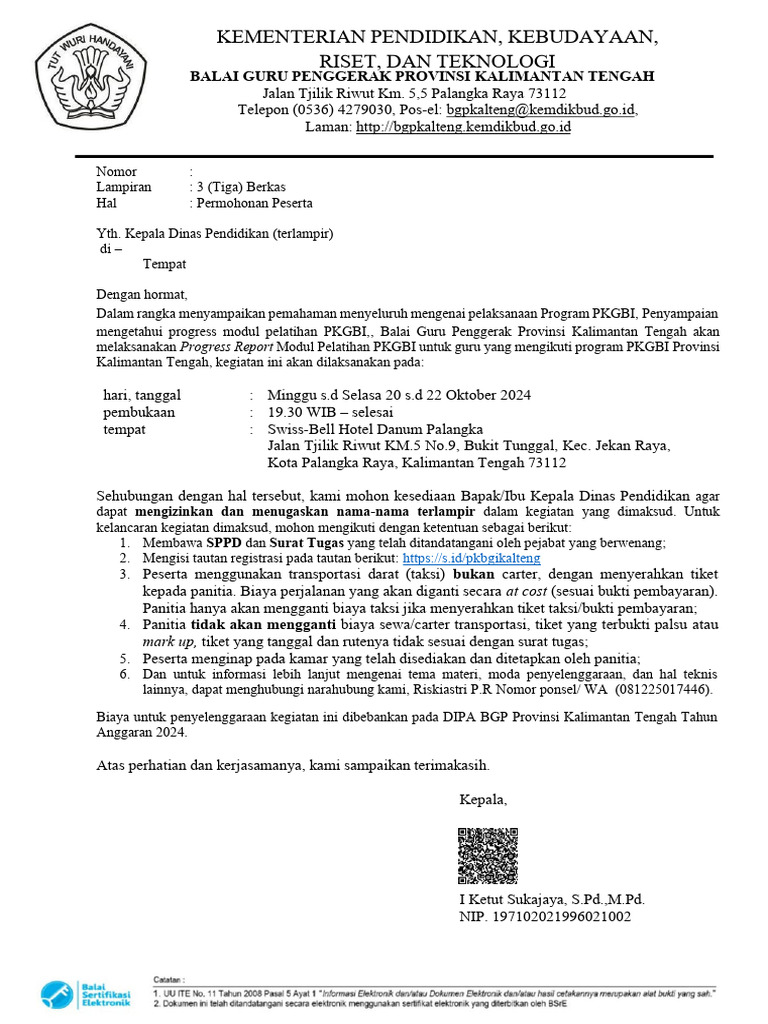 Permohonan Peserta Progress Report Modul | PDF